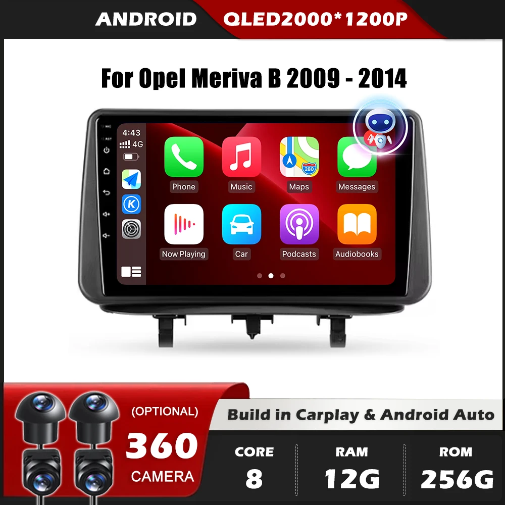 Android-Auto-Carplay-For-Opel-Meriva-B-2009-2014-QLED-GPS-Navigation ...