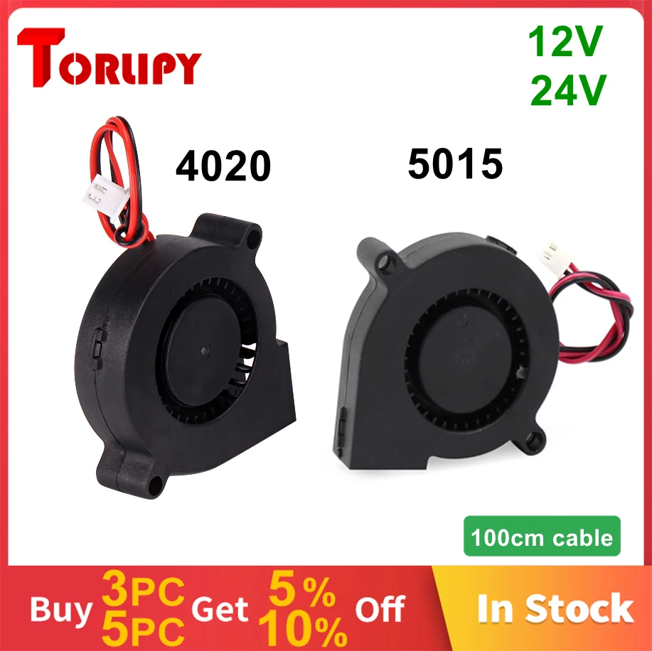 Torlipy 3D Printer Blower Fan 5015 4020 12V&24V Cooling Turbo Fan High Quality 3D Printer Parts ...