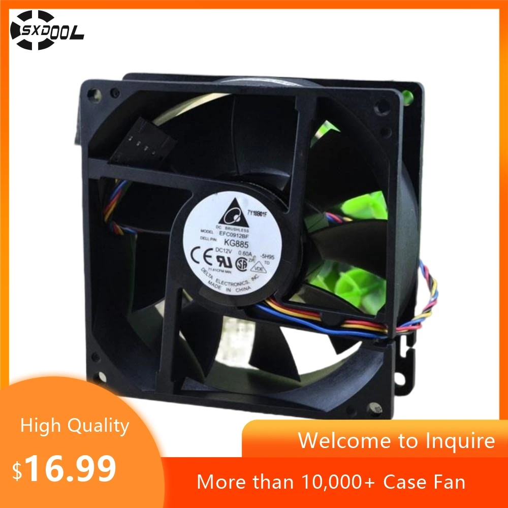 92mm Fan for Delta EFC0912BF KG885 12V 0.60A 4-Wire Cooling Fan ...