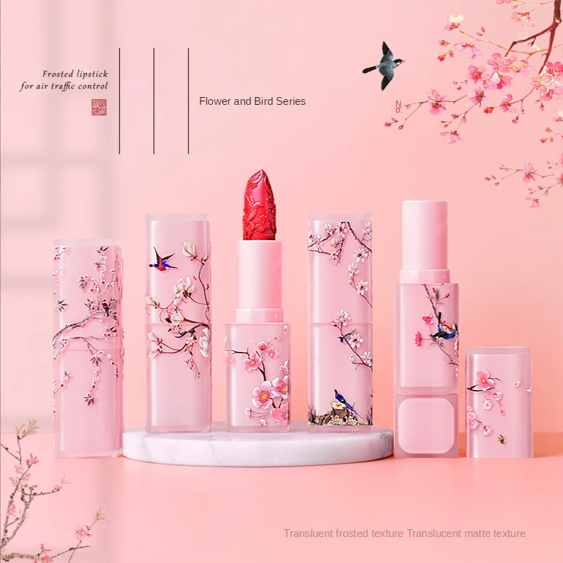 Handmade DIY Lipstick Material Frosted Texture Flower and Bird Lipstick ...