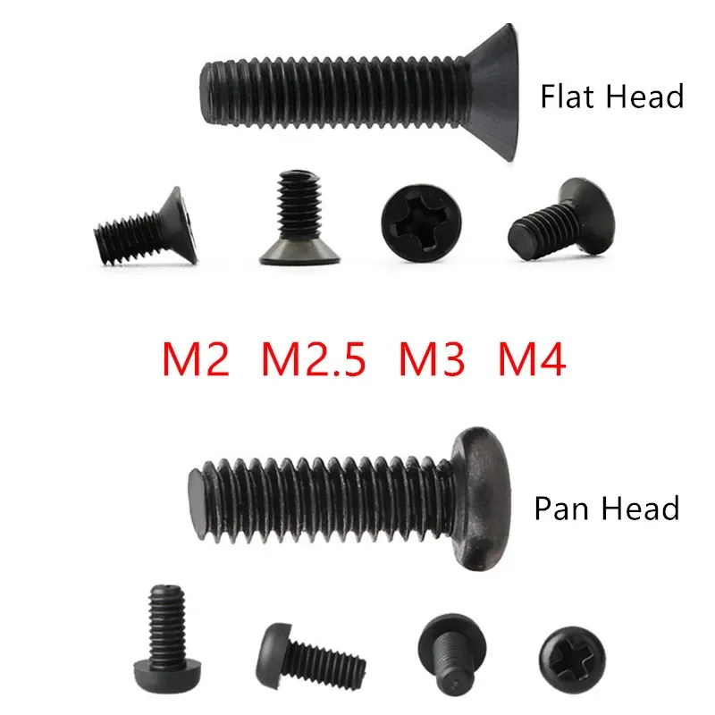 Phillips Screws M2/M2.5/M3/M4*3/4/5/6/8/10/12/16/20/30mm cross Flat/Pan ...