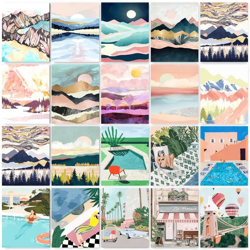 GATYZTORY-DIY-Painting-By-Numbers-Kits-Coloring-By-Number-Scenery-Hand ...