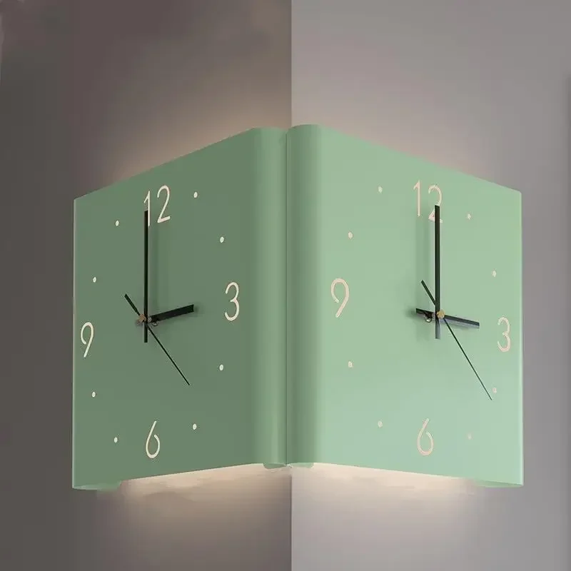 Creative Curved Double-sided Corner Clocks New Style Living Room Wall ...