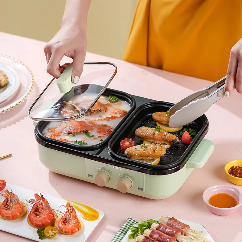 2-IN-1-Electric-Hot-Pot-Cooking-Pot-BBQ-Grill-Multicooker-Electric-BBQ ...