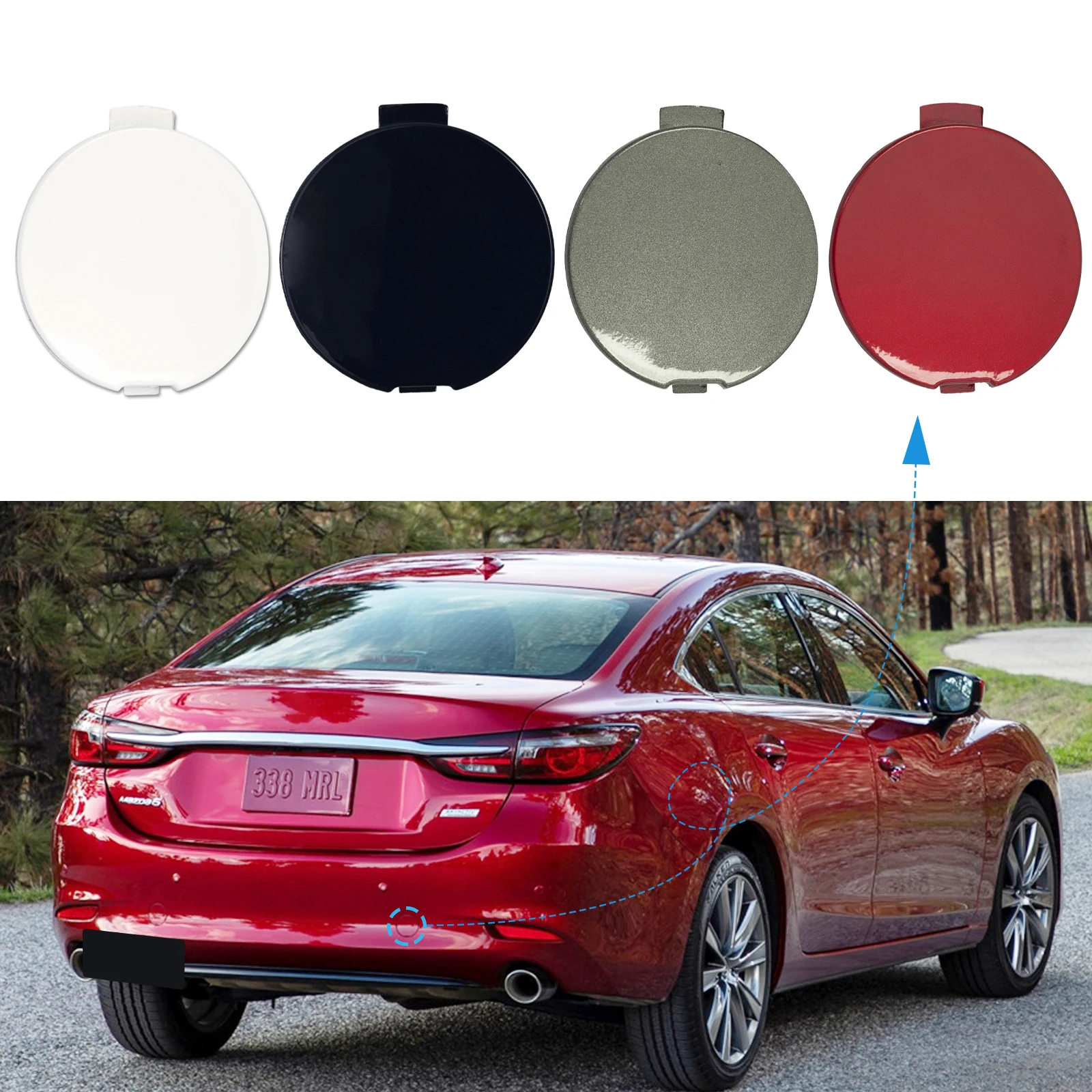 Rear Bumper Tow Hook Cover Towing Eye Cap For Mazda 6 Atenza 2018 2021 ...