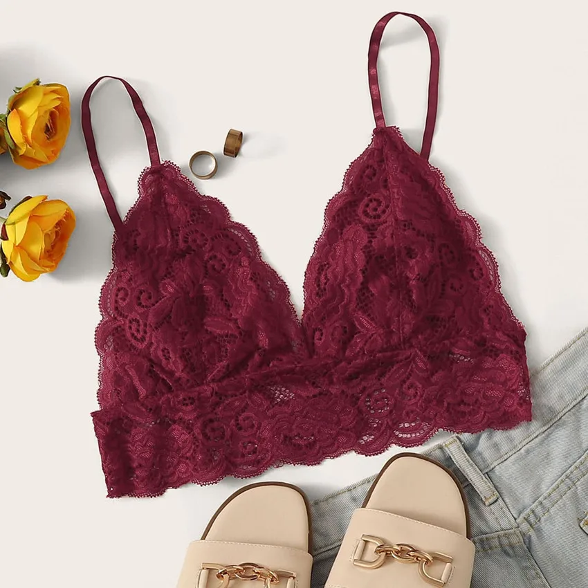 New Arrivals Plus Size Sexy Lace Bra Women Sensual Mesh See Through ...