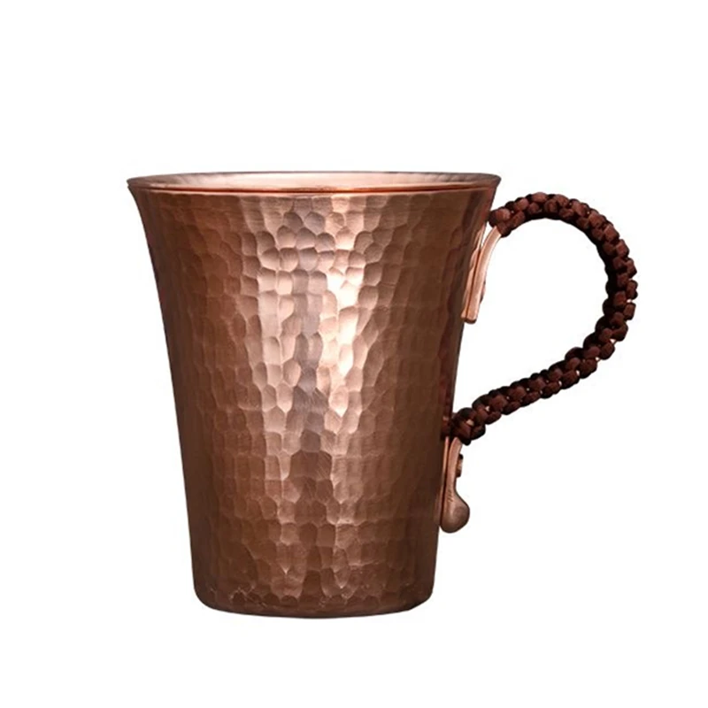 Pure-Copper-Beer-Coffee-Cup-And-Cover-Disc-Milk-Mug-Retro-Handcrafted ...