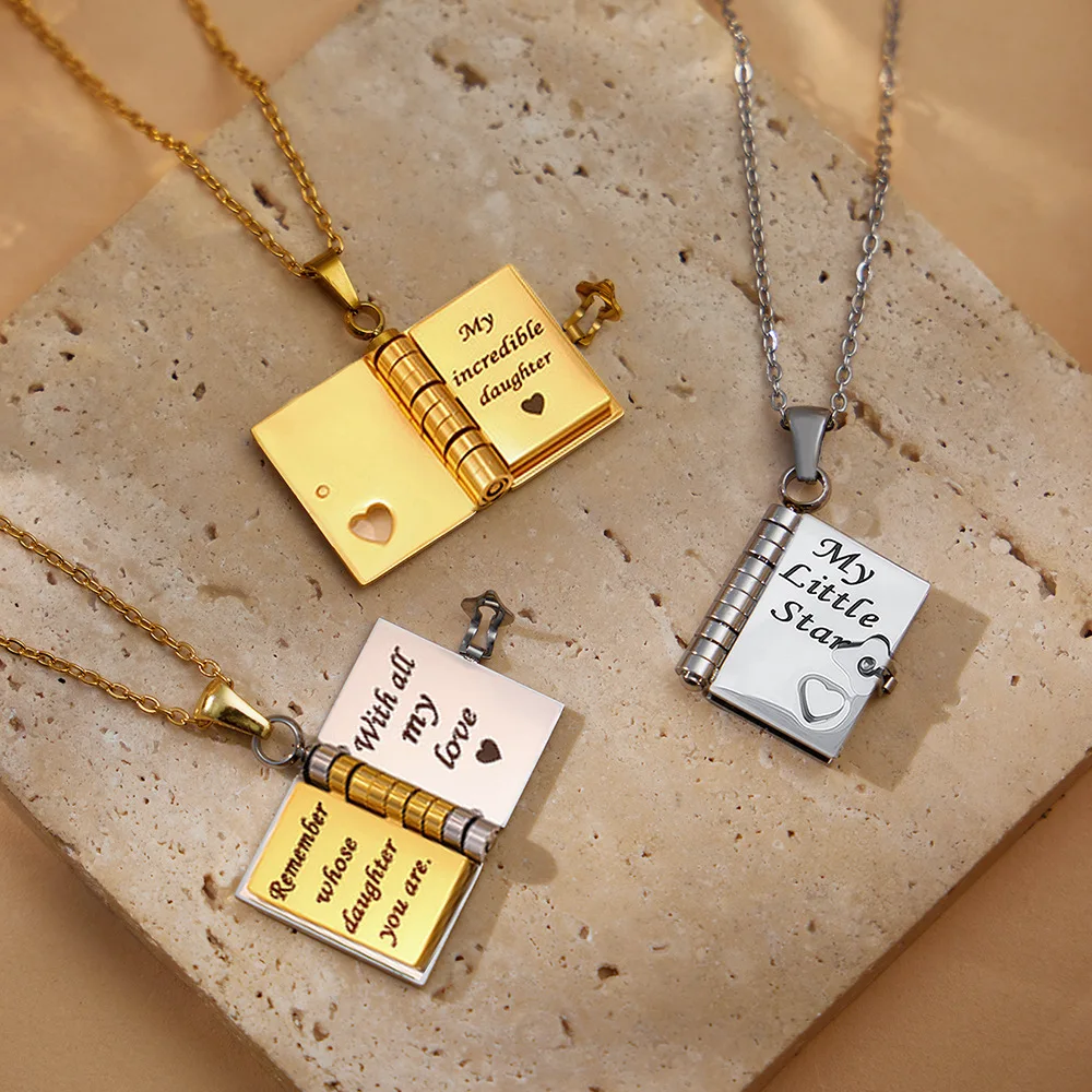 Ins 18K Gold Plated Stainless Steel Locket Sister Brother Mom Dad ...