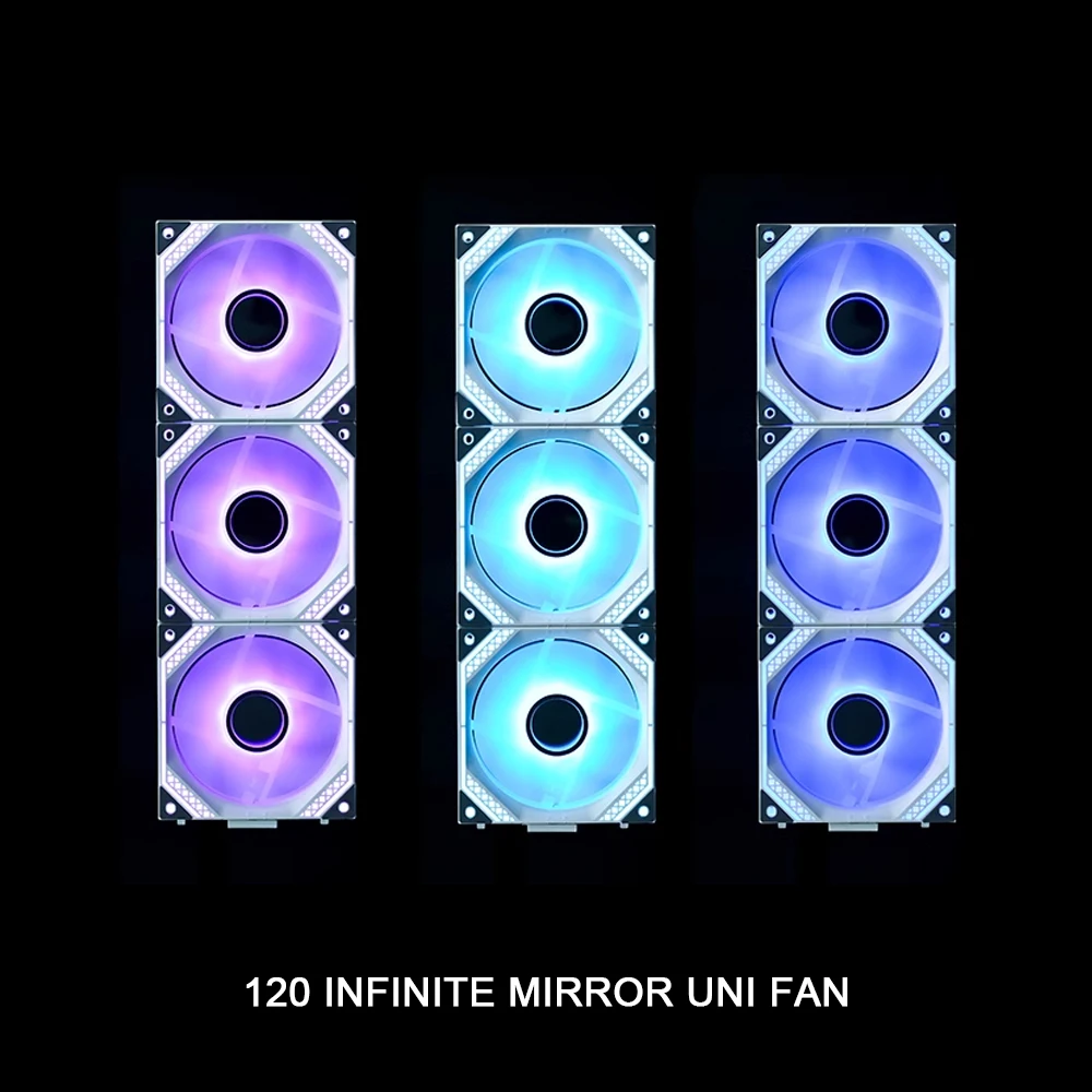 120-UNI-FAN-Infinity-Mirror-LED-ARGB-Reverse-Blade-Fan-12cm-Computer ...