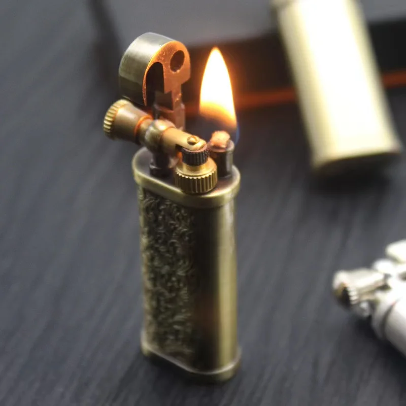 New Tang Grass Vintage Flint Lamp oil Lighters Flame Retro Metal ...