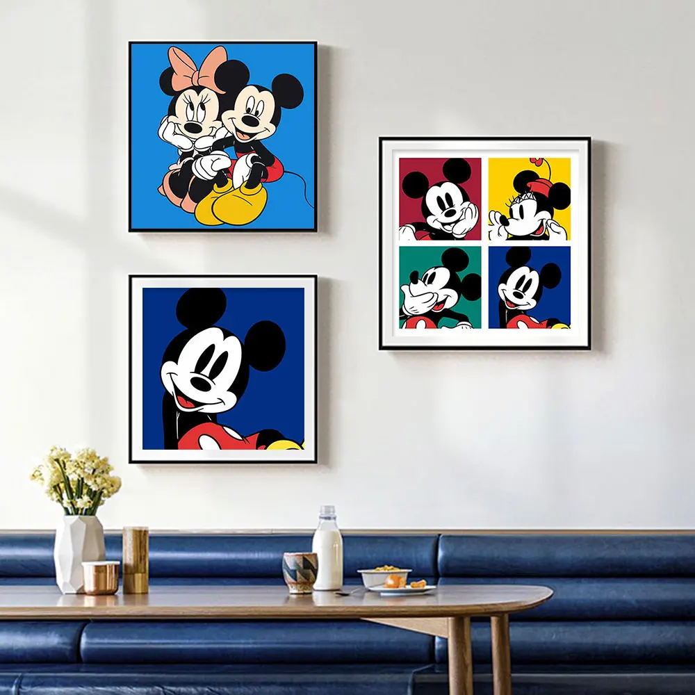 Canvas-Painting-Mickey-Mouse-Simplicity-INS-Style-Poster-Disney-Cartoon ...