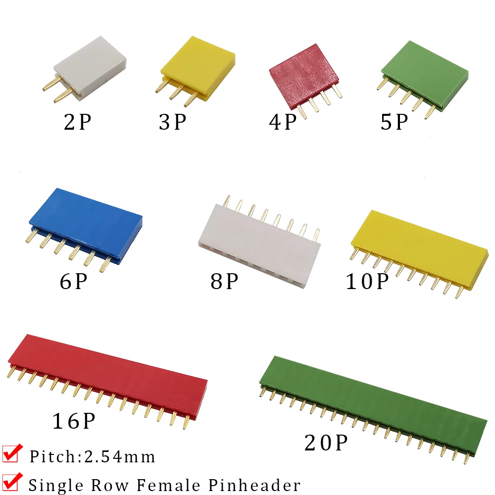 10Pcs-2-40Pin-PCB-Board-Pin-Header-Female-Socket-Connector-2-54mm ...
