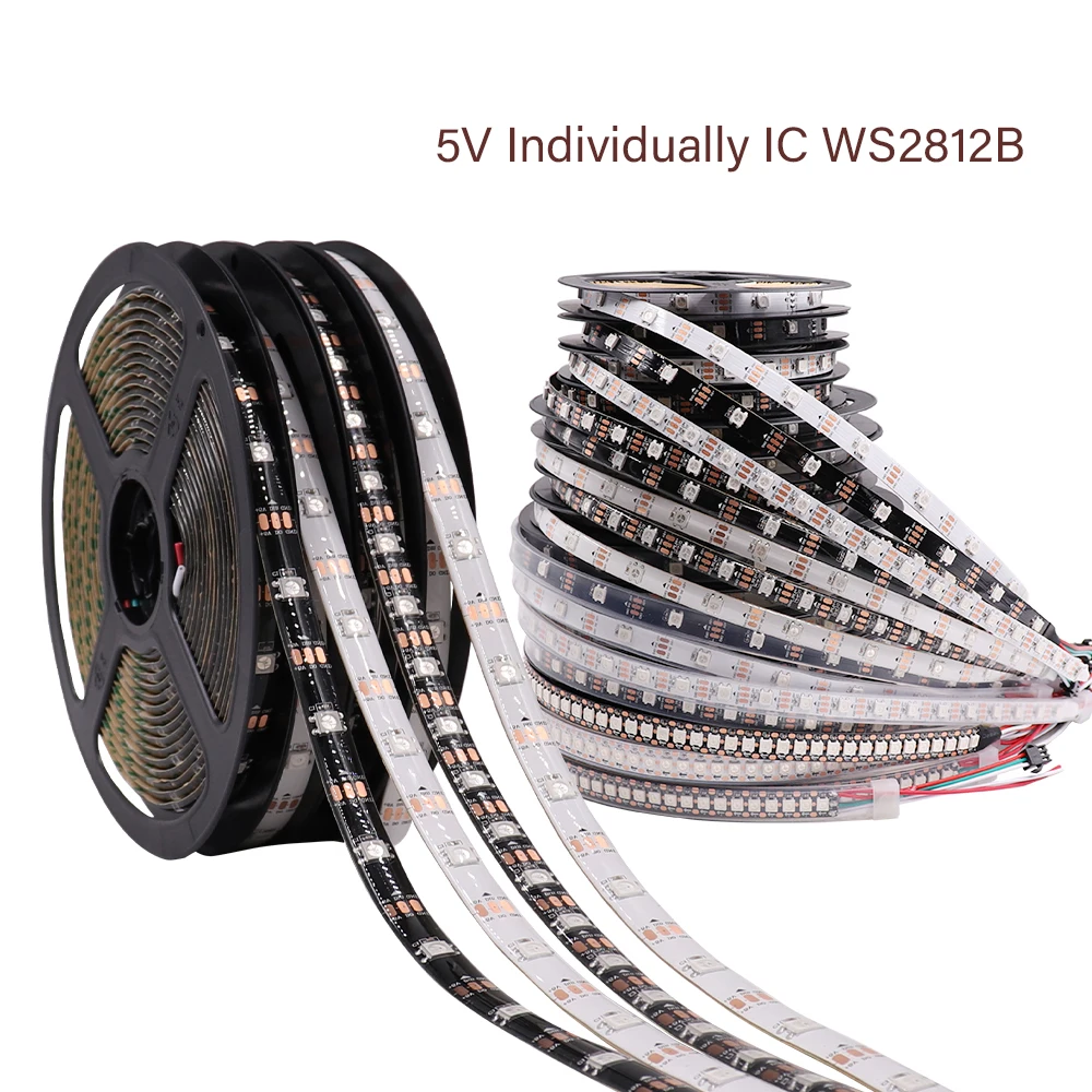 Addressable-LED-Strip-Light-WS2812B-WS2811-5V-12V-RGBIC-LED-Tape ...