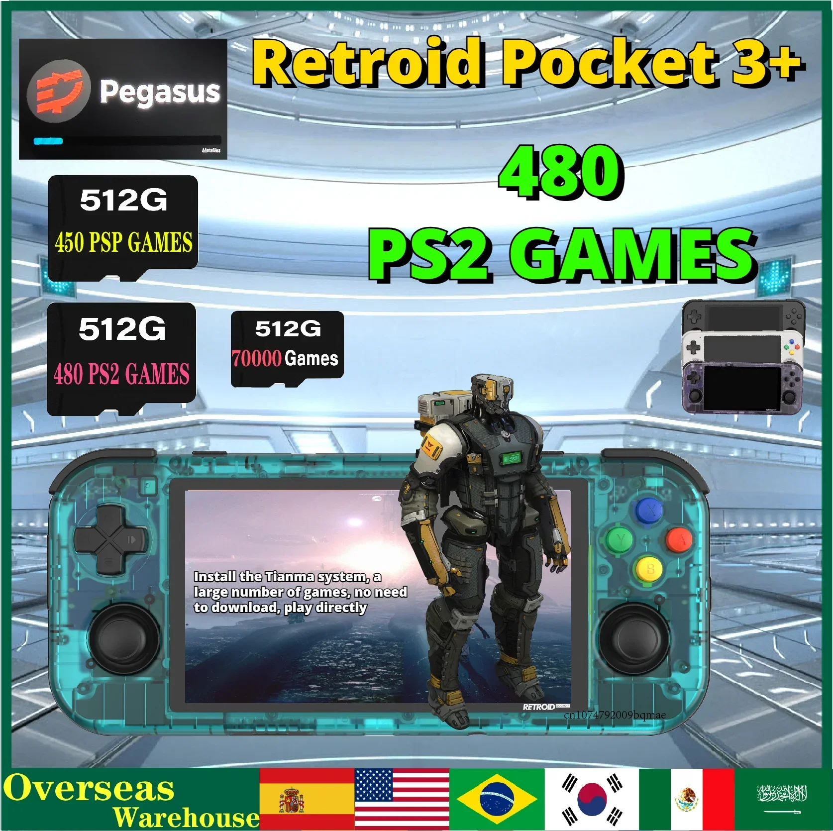 Retroid-Pocket-3-PLUS-PSP-PS2-Handheld-Game-Console-Touch-Screen ...