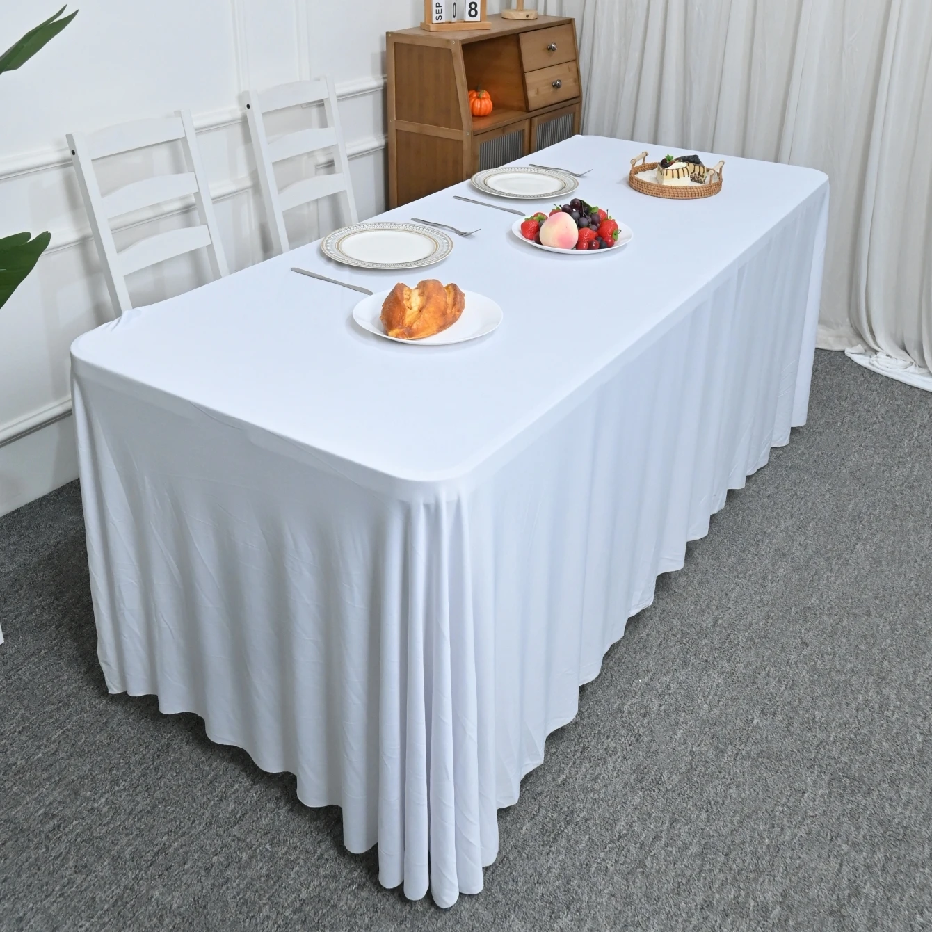 1pc-Stretchy-Tablecloth-Spandex-Table-Cover-Open-Back-Table-Skirt-for ...
