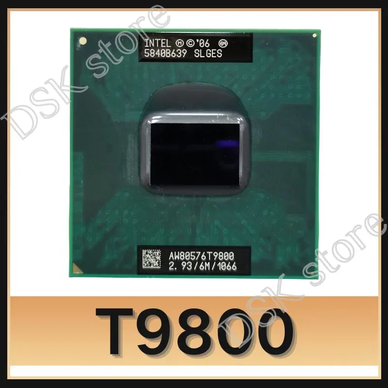 Procesador Intel Core 2 Duo T9800 SLGES para ordenador portátil, CPU de 2,9 GHz, doble núcleo ...