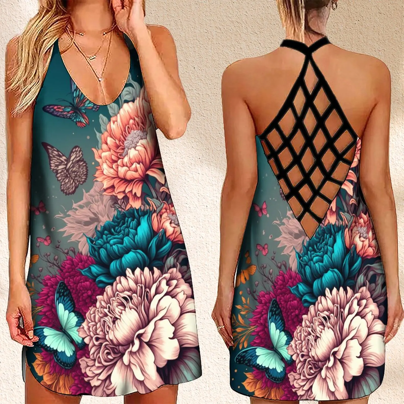 Fashion-Women-s-Criss-Cross-Backless-Sleeveless-Dress-Summer-Criss ...