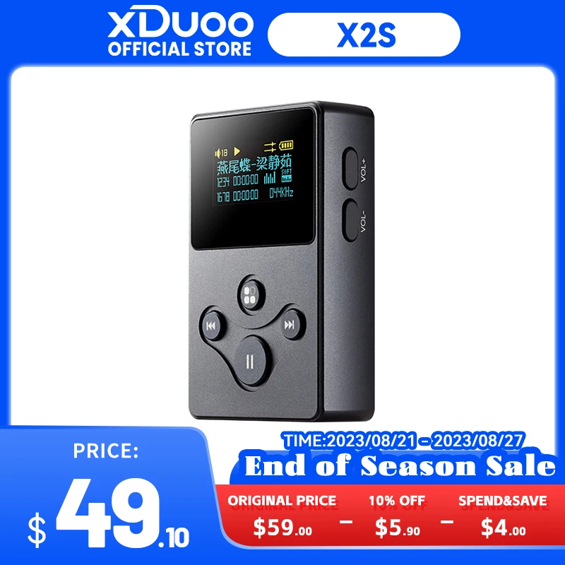 XDUOO X2S Hi-Res Lossless DSD128 PCM 128GB OLED Portable Music Player
