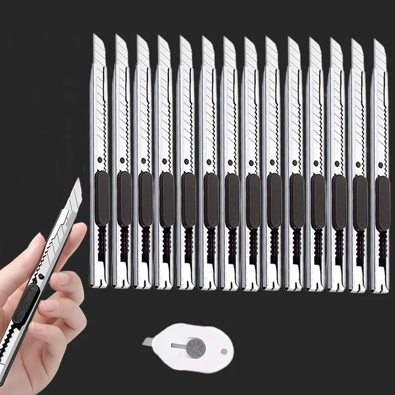 16pcs-Utility-Knife-Stainless-Steel-Paper-Cut-Box-Cutter-Tools-Kit-Non ...
