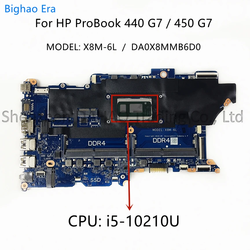 Placa base X8M-6L DA0X8MMB6D0 para portátil HP ProBook 440, G7, 450, G7 ...