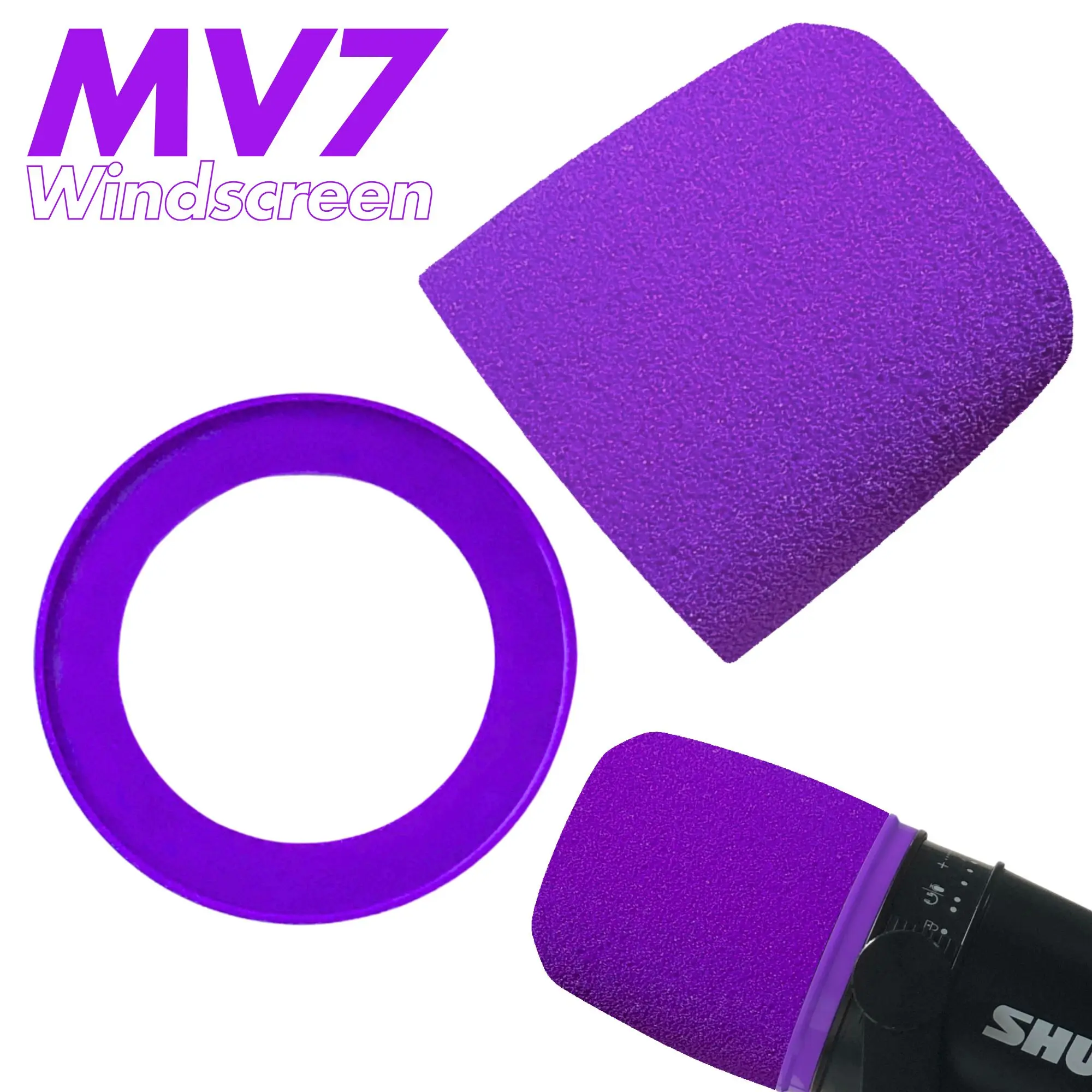 MV7 Pop Filter for Shure MV7, MV7i, MV7+, MV7X Microphone Foam ...