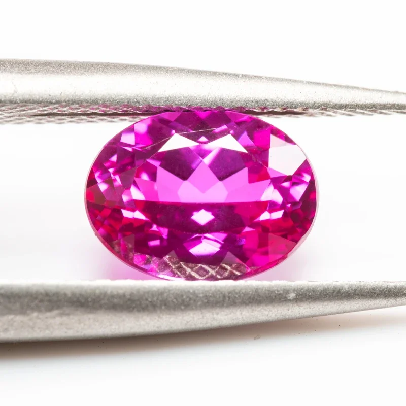 Lab-Grown-Sapphire-Hot-Pink-Color-Oval-Shape-Charms-Gemstone-for-DIY ...