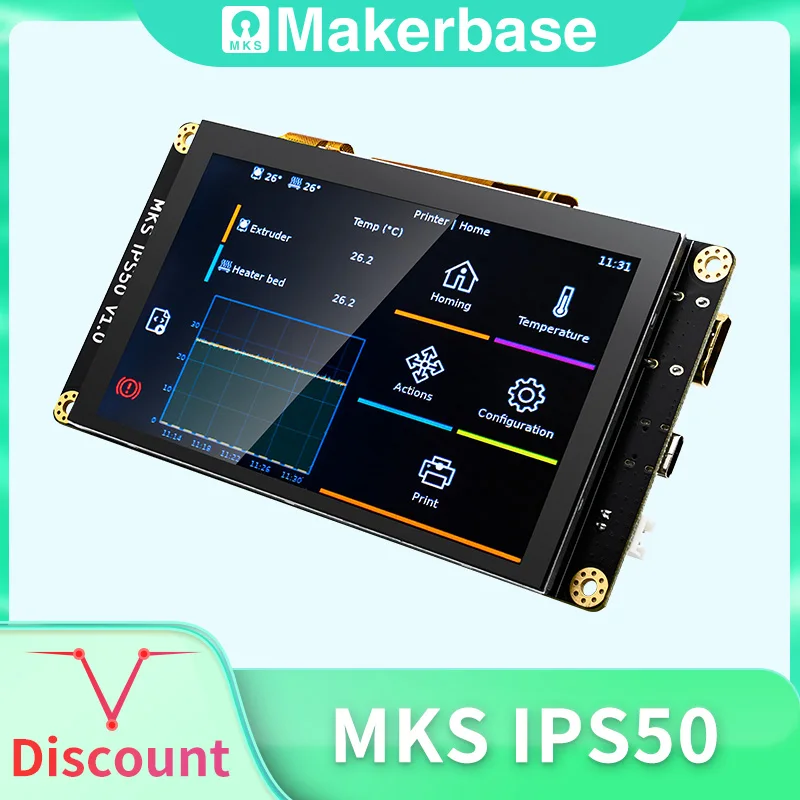 Makerbase mks ips50 5 Polegada tela capacitiva klipper tela hdmi mks skipr mks pi