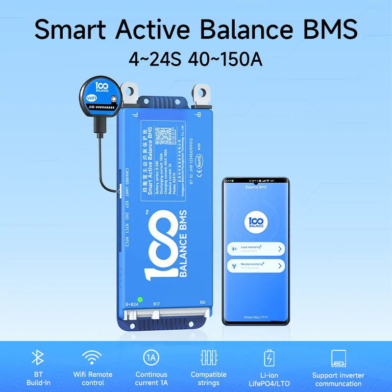 Smart-bms-wifi-bms-Active-balance-bms-16s-bluetooth-4S-8S-4S-40A-60A ...