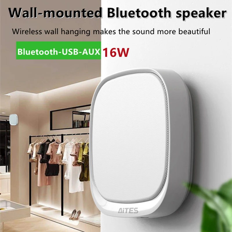 Bluetooth-speaker-home-bedroom-wall-mounted-stereo-speaker-wireless-TWS ...