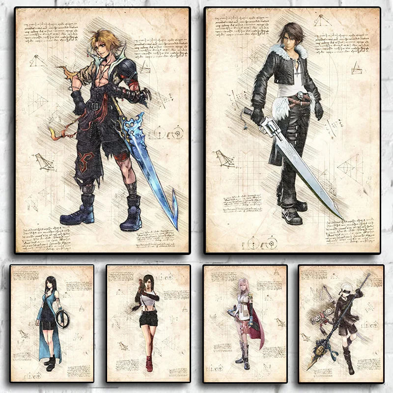 Popular-Videogames-FINAL-FANTASY-Vintage-Anime-Figure-Poster-Decoration ...