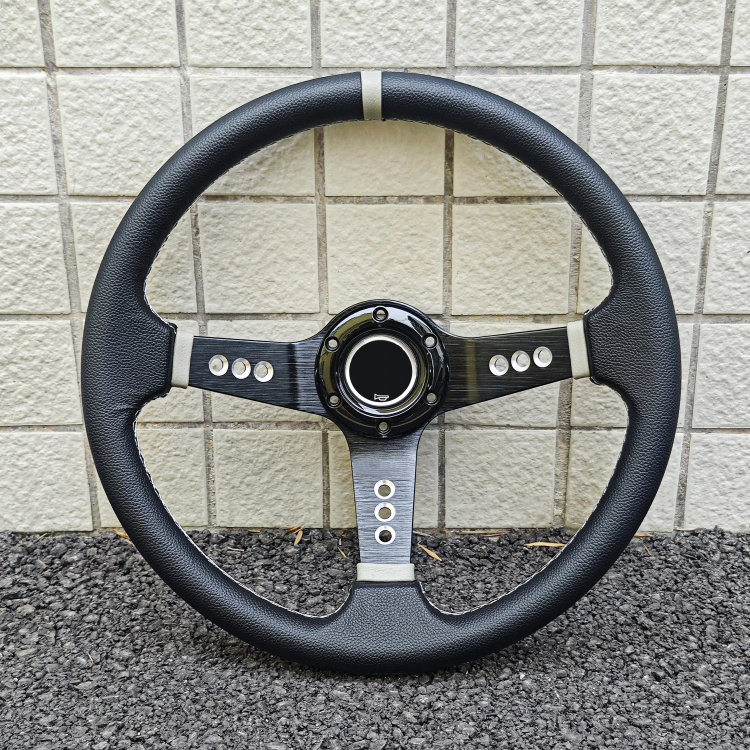 14inch Universal Racing Sports PVC Steering Wheel Deep Dish Modified ...