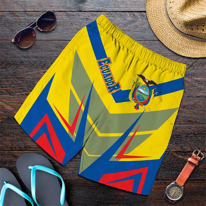 Ecuador Flag Map 3D Print Short Pants For Men Clothes Casual Hawaii ...