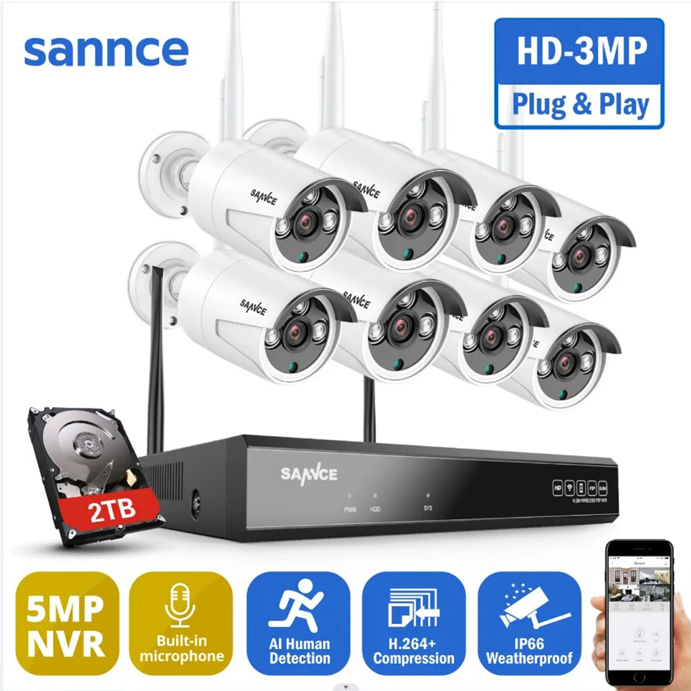 Sannce Wireless Ip Camera Outdoor | Sannce Video Surveillance System ...