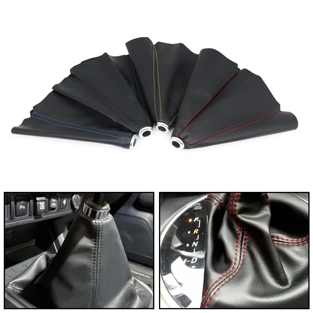 16mm-Universal-PU-Leather-Car-Gear-Shift-Collars-Carbon-Fiber-Auto-Car ...