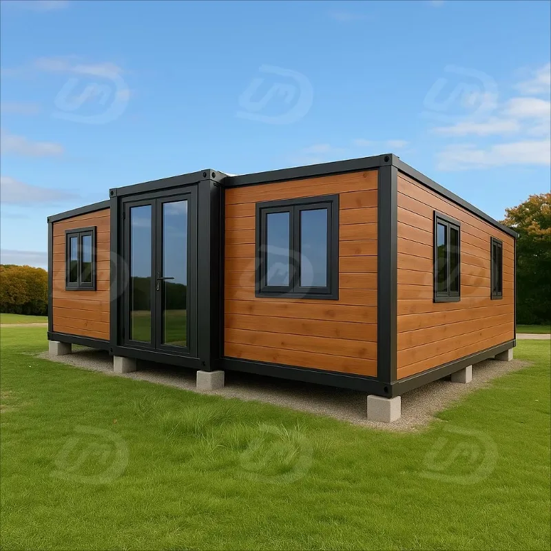 Luxury Wood Grain Expandable Container House Prefabricated Modular Fold ...