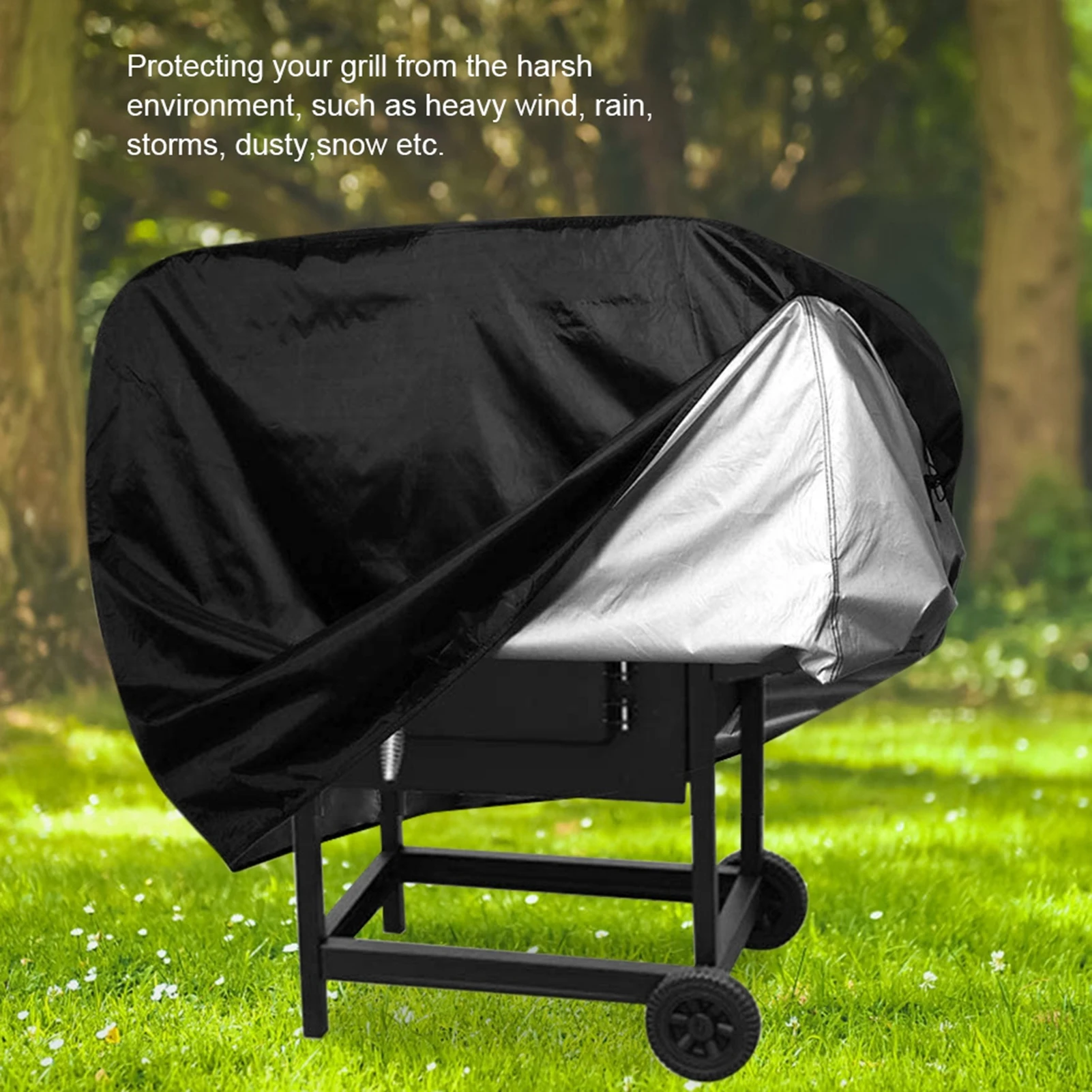 BBQ Cover Grill Protector Waterproof BBQ Cover Rainproof UV Grill ...