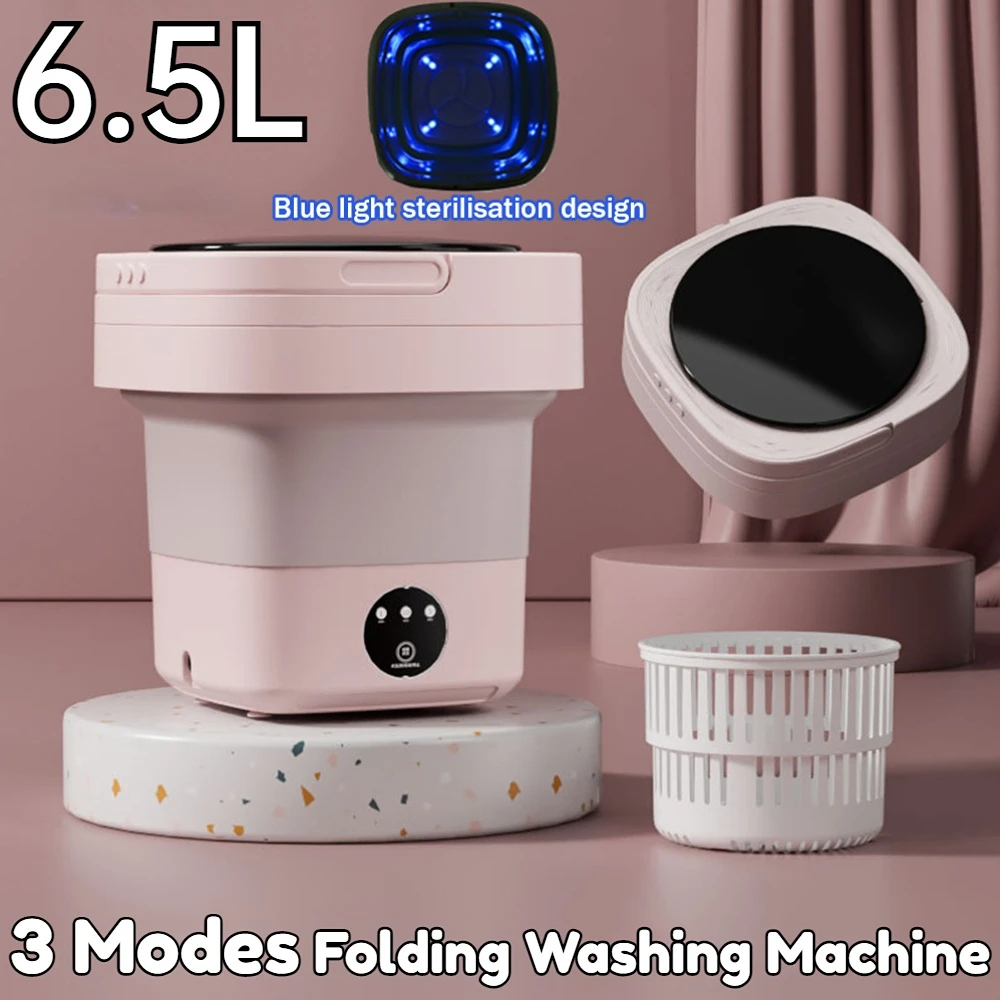 Mini Folding Washing Machine Large Capacity Washing Bucket with Spin ...