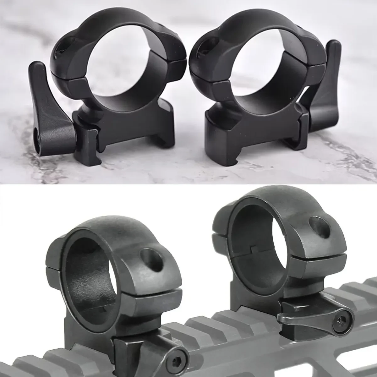 Tactical Steel Optics 25.4mm 30mm Diameter Quick Detach Scope Mount ...