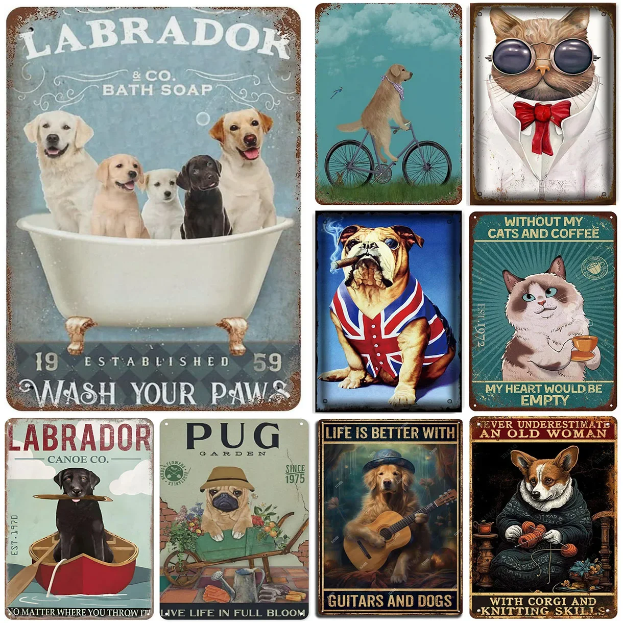 Dog-Tin-Sign-Labrador-Bath-Soap-Wash-your-Paw-Nostalgia-Interesting-The ...