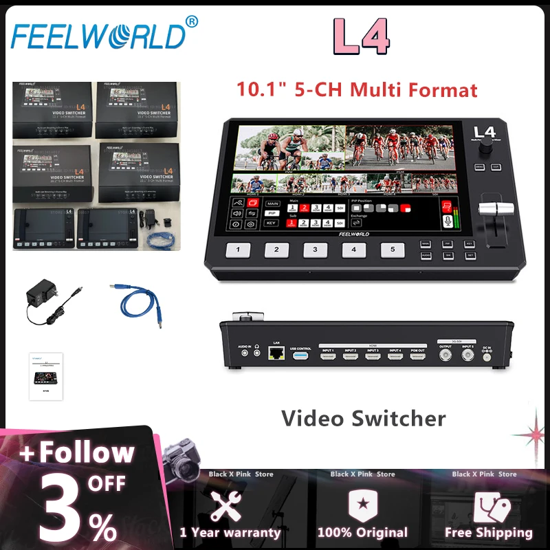 FEELWORLD-L4-Video-Switcher-for-Live-Streaming-Equipment-Card-Mixer ...