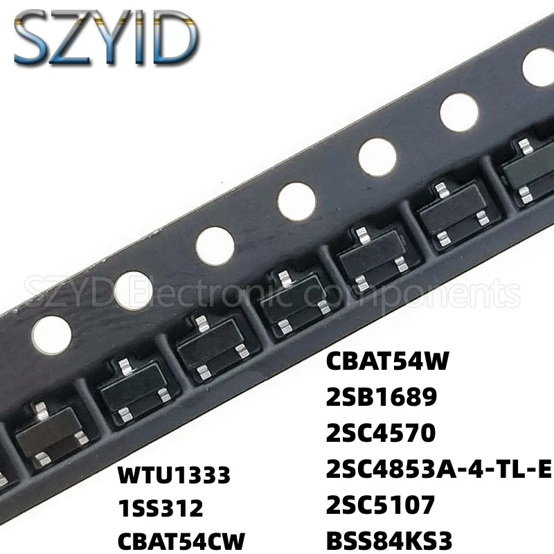 100PCS SOT323 WTU1333 1SS312 CBAT54CW CBAT54W 2SB1689 2SC4570 2SC4853A ...