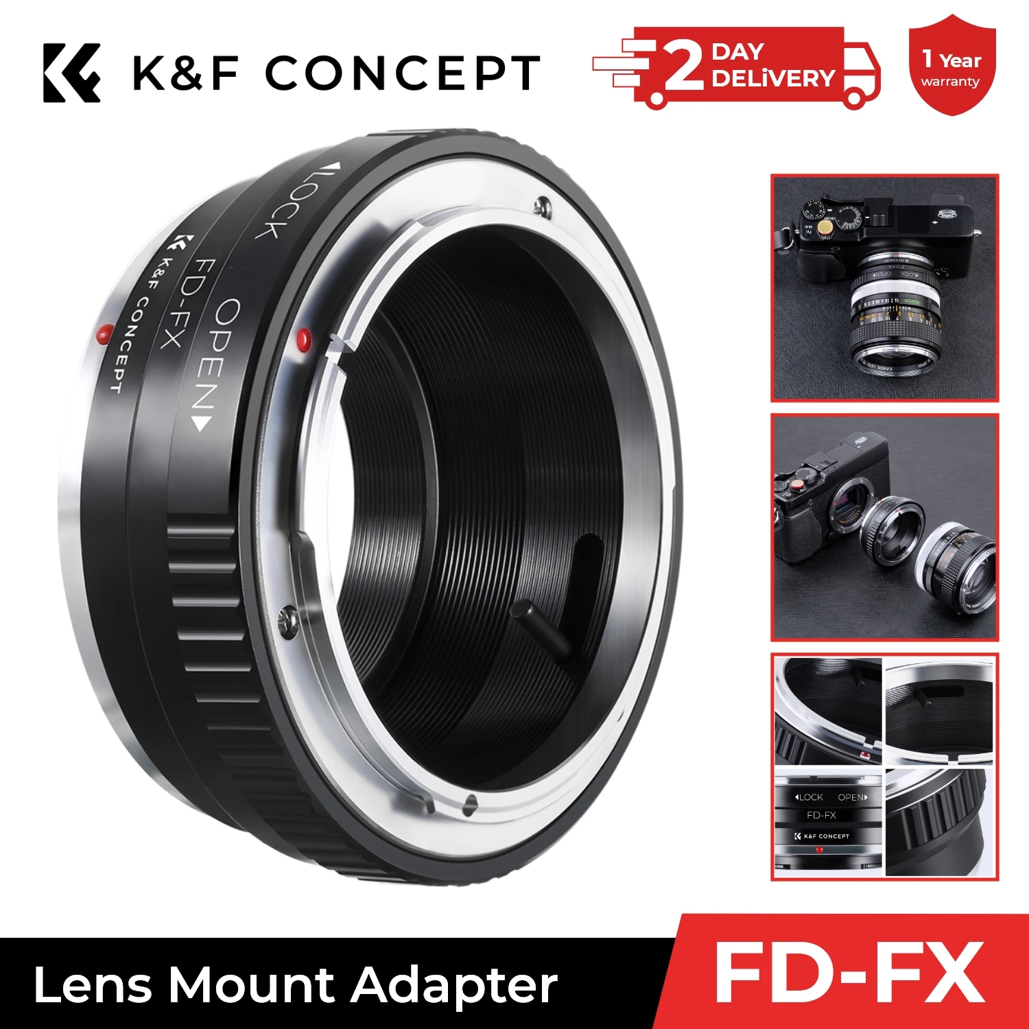 K&F CONCEPT for FD-FX Lens Adapter Ring for Canon FD FL Mount Lens to ...