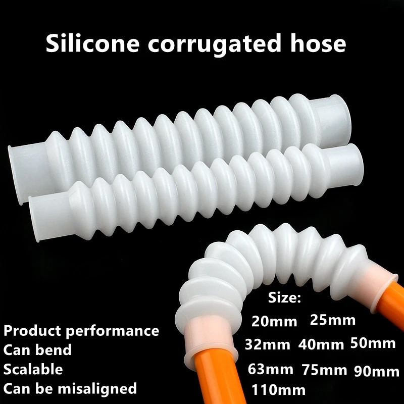 1PC-I-D-20-110mm-Silicone-Corrugated-Pipes-Rubber-Hose-Expansion-and ...
