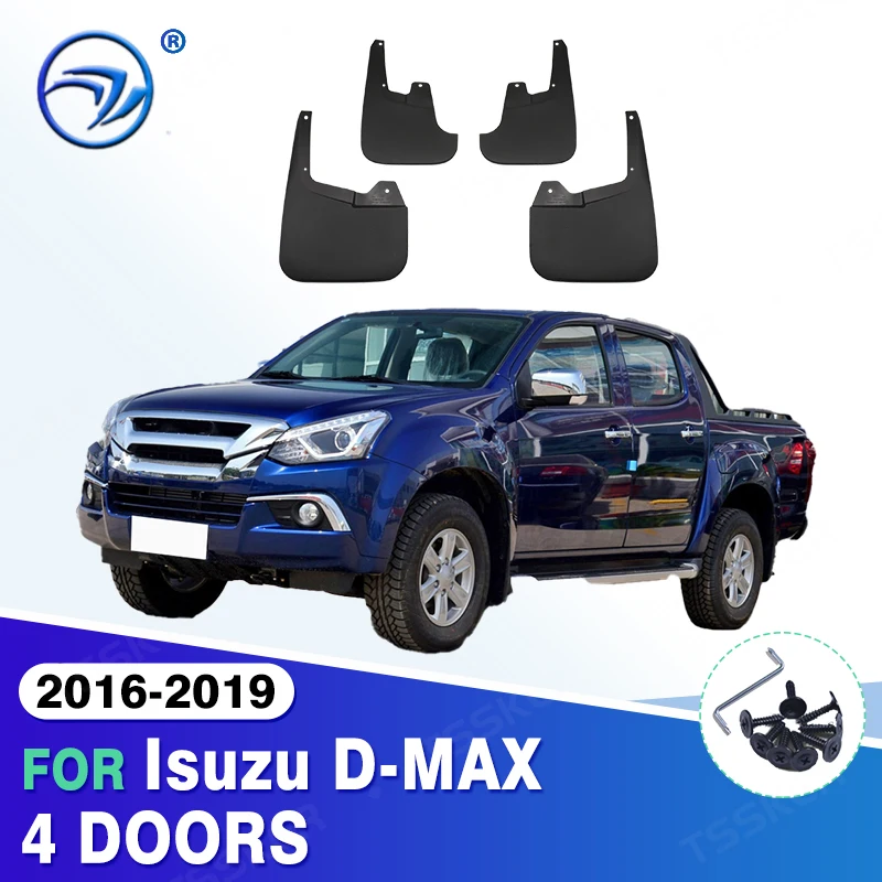 For Isuzu D-MAX 4 DOORS 2016 2017 2018 2019 Fender Mudguard Mud Flaps ...