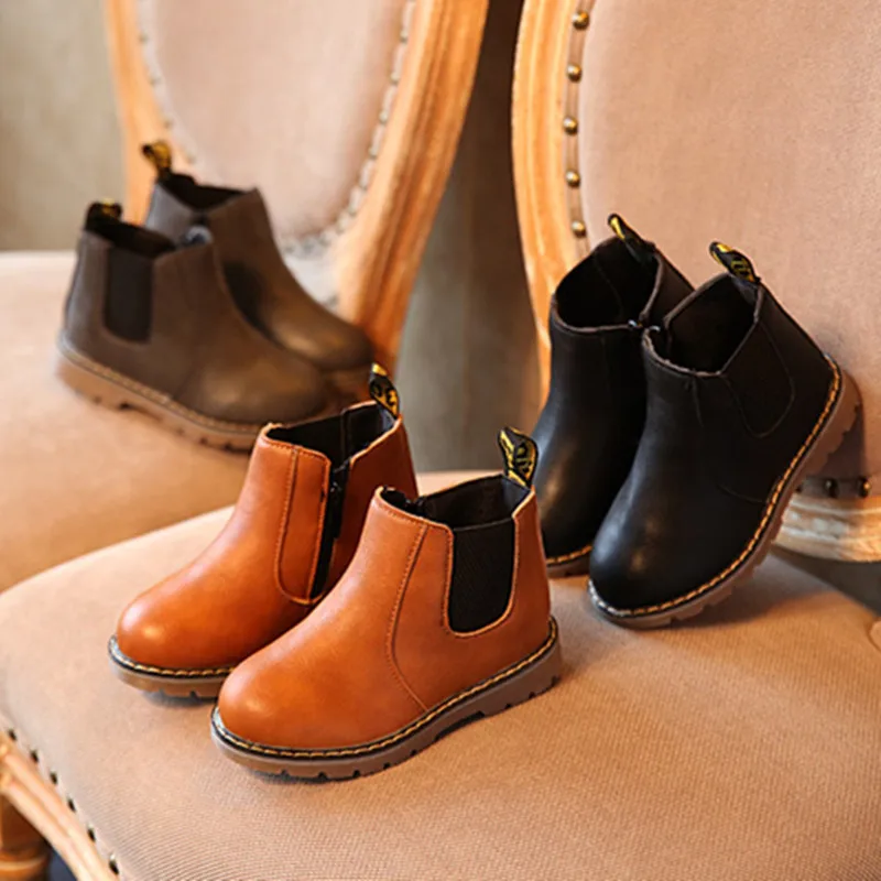 Botas-Soft-Sole-Kid-Boot-Autumn-Winter-New-Plush-Boy-Ankle-Boot-British ...