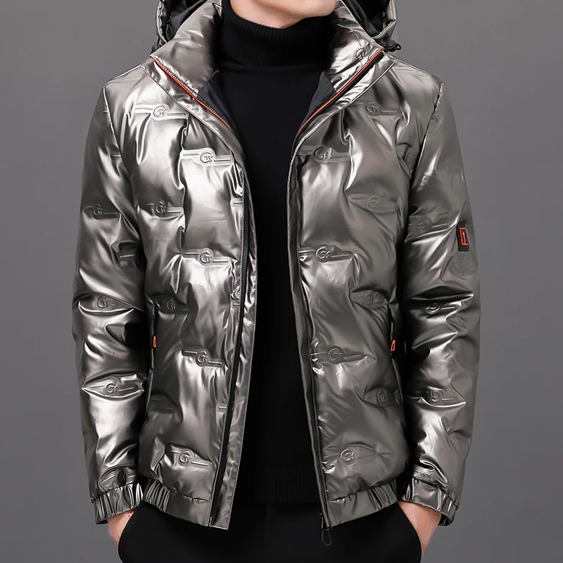 Bright Face Zipper Down Coats Hooded Warm Simple Trend Classic All-tie ...