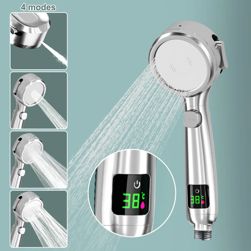 Shower-Head-Intelligent-Temperature-Display-Handheld-Bathroom-High ...