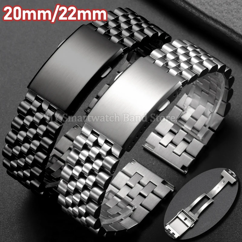 20mm 22mm Stainless Steel Watch Strap for Seiko for Rolex Diving Wrist ...