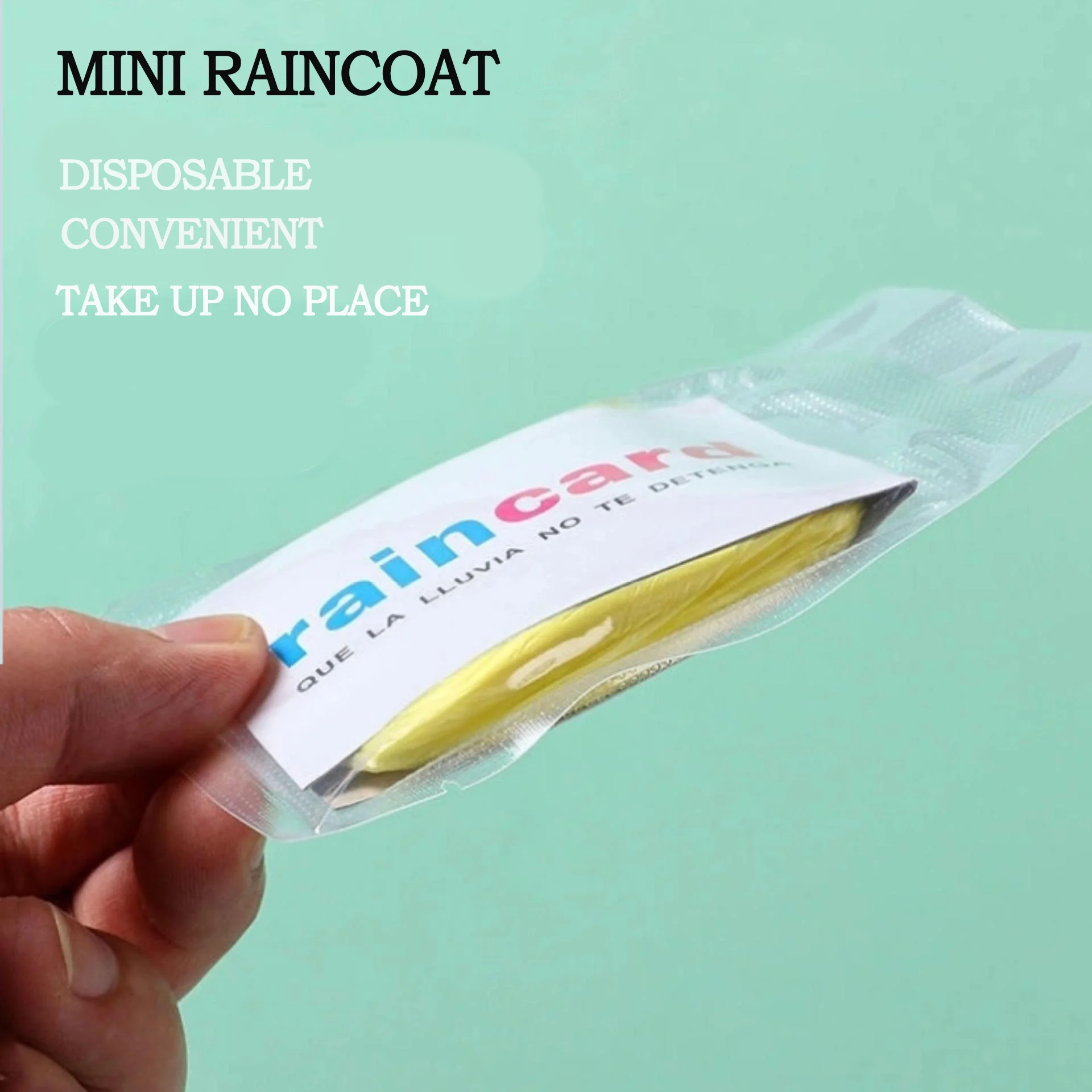 MINI-DISPOSABLE-RAINCOAT-LIGHT-TAKE-NO-PLACE-TRANSPARENT-WATERPROOF ...