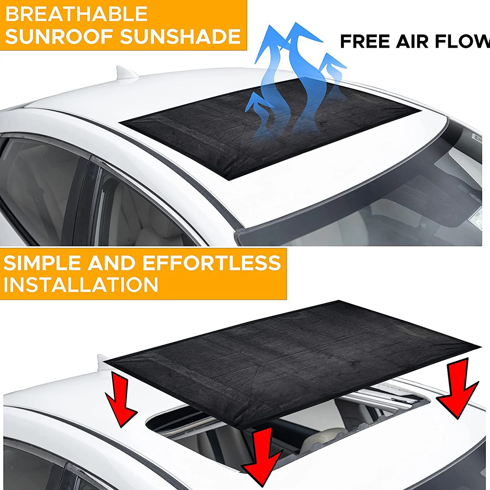 Universal Magnetic Car Sunroof Sunshade Breathable Insulation Prevent ...